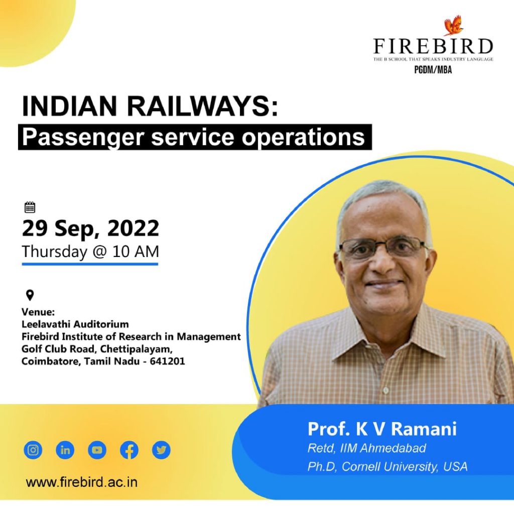Indian Railways: Passenger service Operations - FIREBIRD
